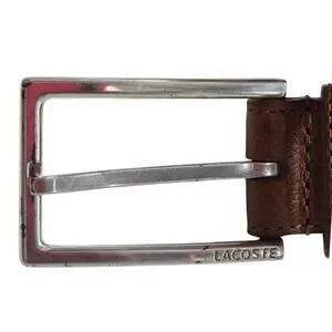 Lacoste | Accessories | Lacoste Brown Pebbled Genuine Leather Belt ...